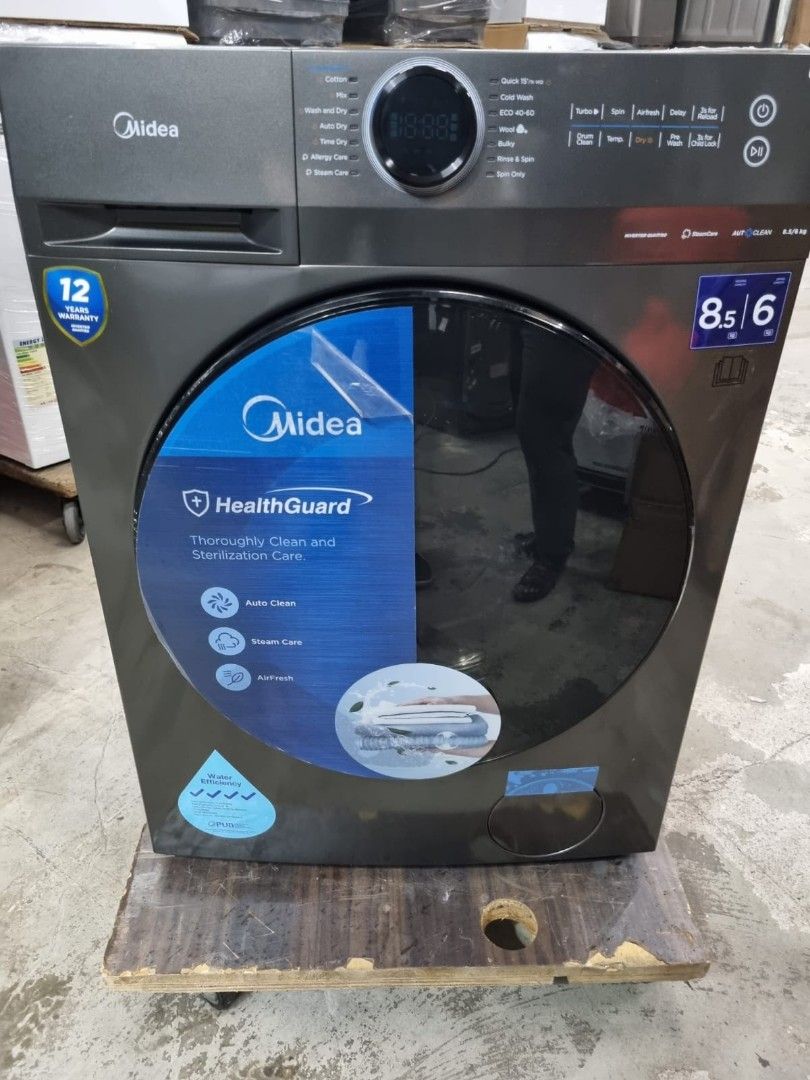 Midea 8.5/6Kg Front-Load Washer/Dryer MF200D85B, TV & Home Appliances ...