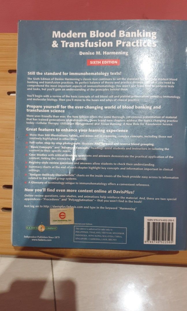 Modern Blood Banking & Transfusion Practices 6th ed, Hobbies & Toys ...