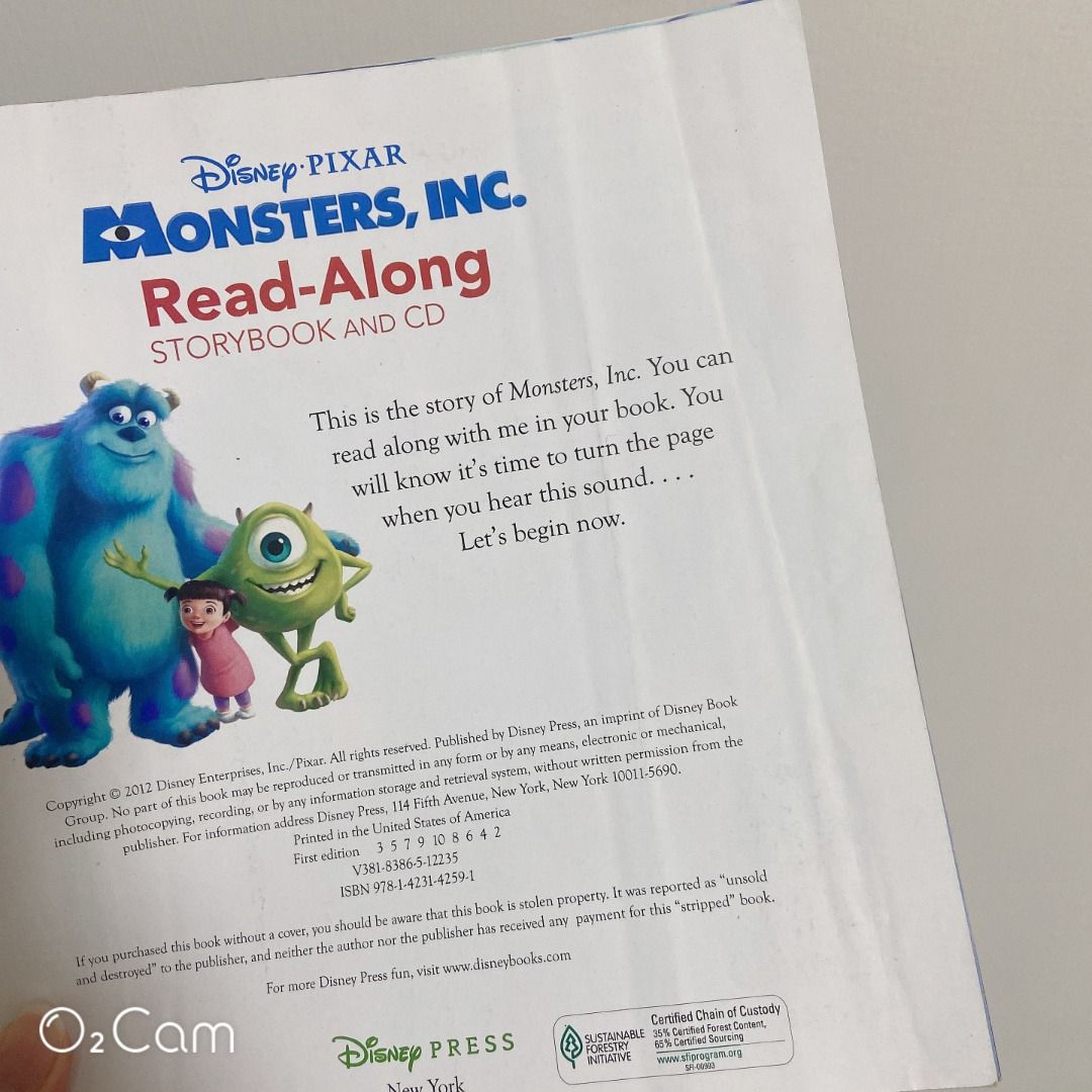 Monsters, Inc. Read-Along Storybook （無CD）, 書籍、休閒與玩具, 書本及雜誌, 童書、著色互動書在旋轉拍賣