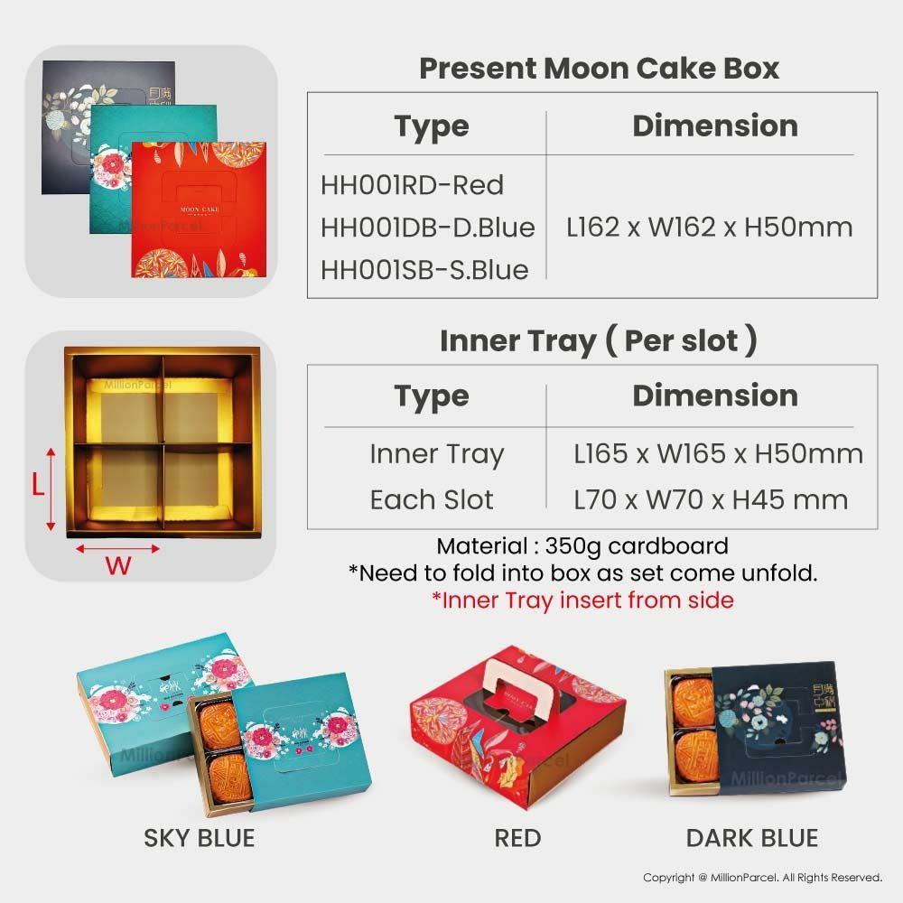 Moon Cake Box 4 - 6 | Container Pastry Box | Cupcake Box | Gift Box ...