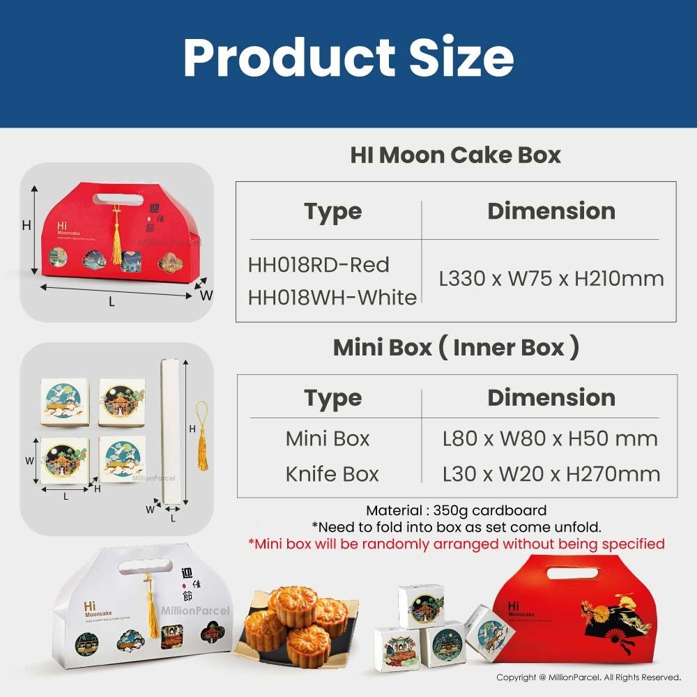 Moon Cake Box 4 - 6 | Container Pastry Box | Cupcake Box | Gift Box ...