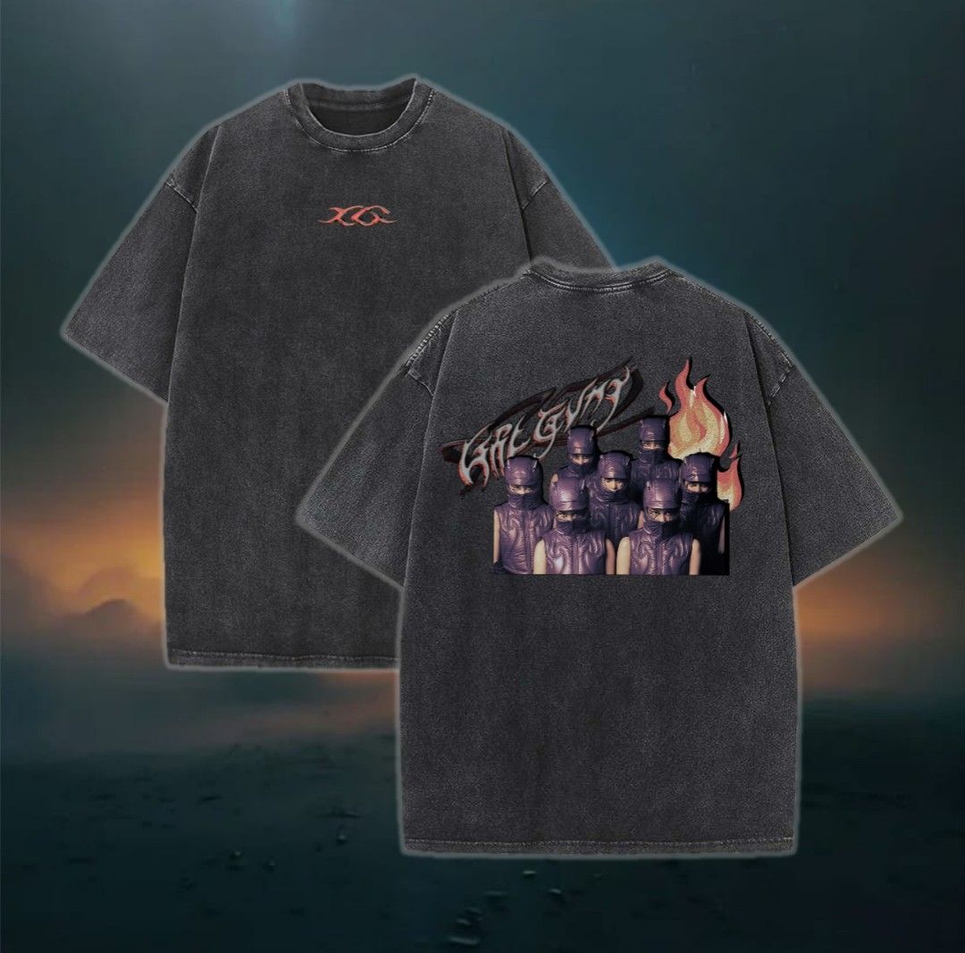 (NEW) XG GRL GVNG vintage acid washed cotton oversize comfy unisex ...