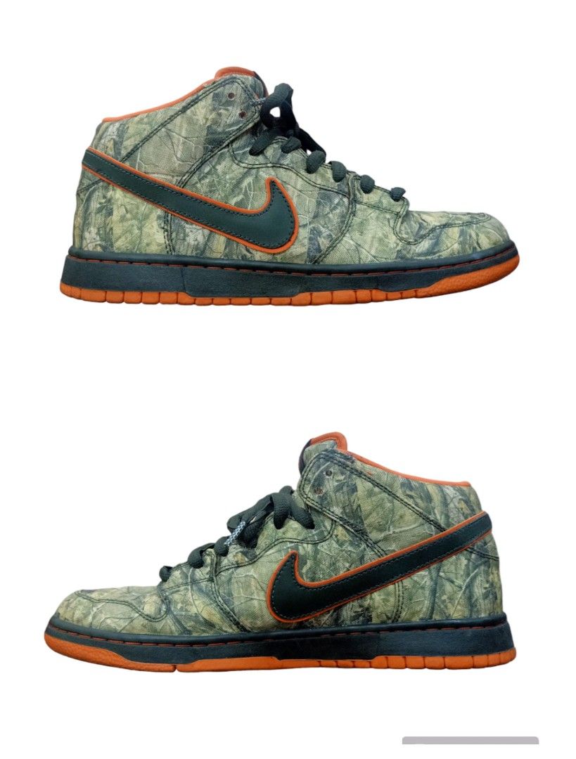 Nike SB Dunk Mid Real Tree Camo Sneakers, Men's Fashion, Footwear ...