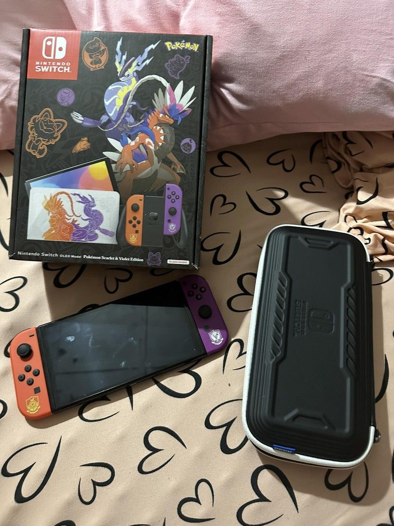 Nintendo Switch Oled scarlet and violet edition, Video Gaming, Video ...