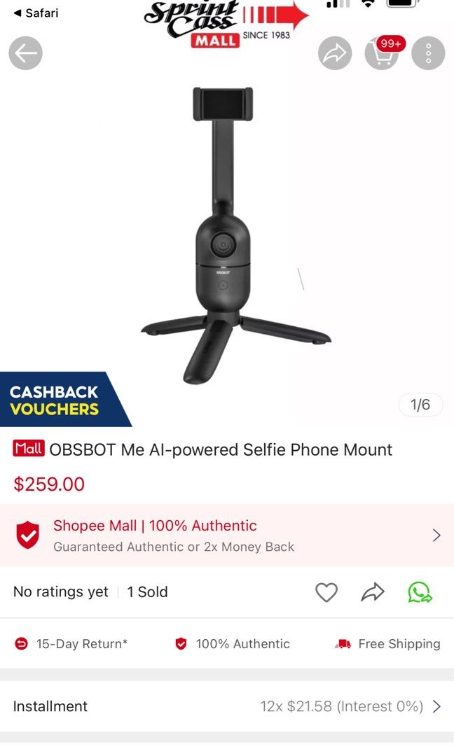 OBSBOT Me AI Selfie Video tracking, Photography, Lens & Kits on Carousell