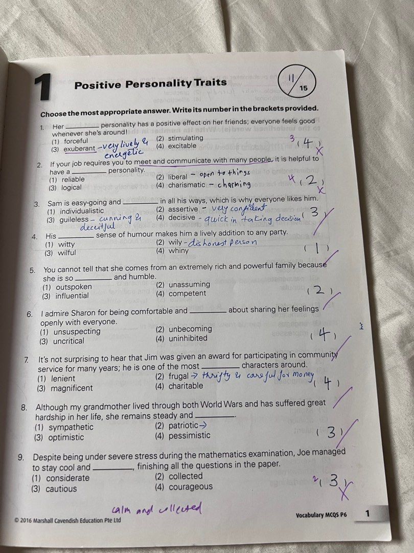 P6/PSLE Primary 6 English Vocabulary MCQs Explained-Marshall Cavendish ...