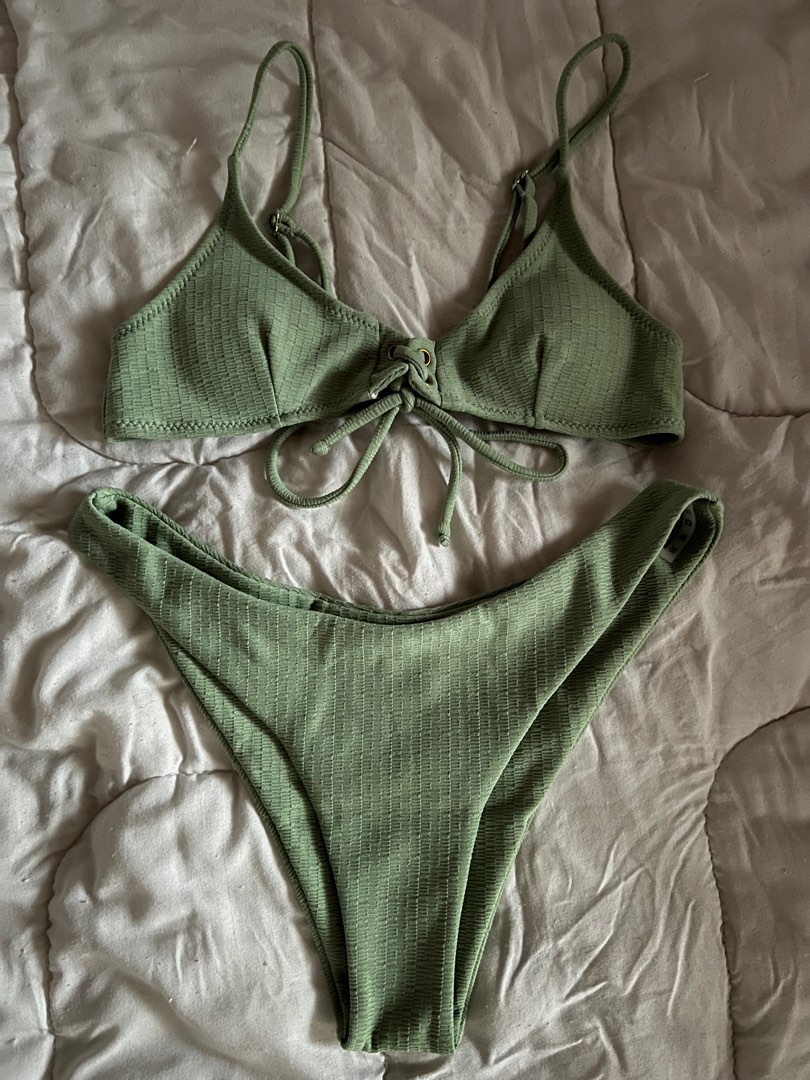 Pastel Green Textured Bikini on Carousell
