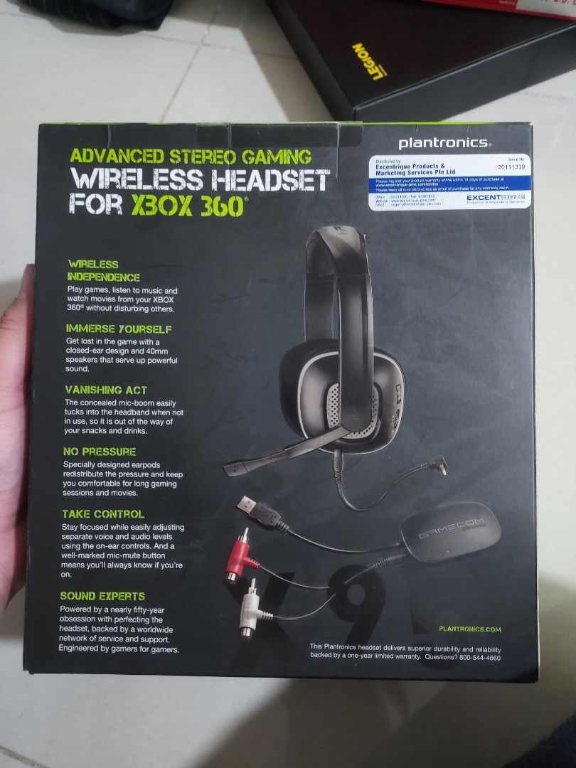 Plantronics Advanced Stereo Gaming Wireless Headset for XBOX 360, Audio ...