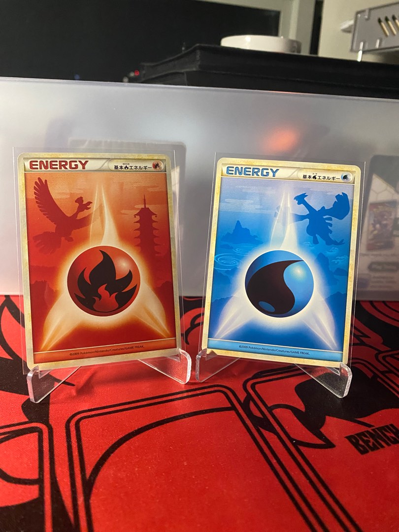 Pokemon Japanese Ho-oh Fire Energy Lugia Water Energy Art, Hobbies ...