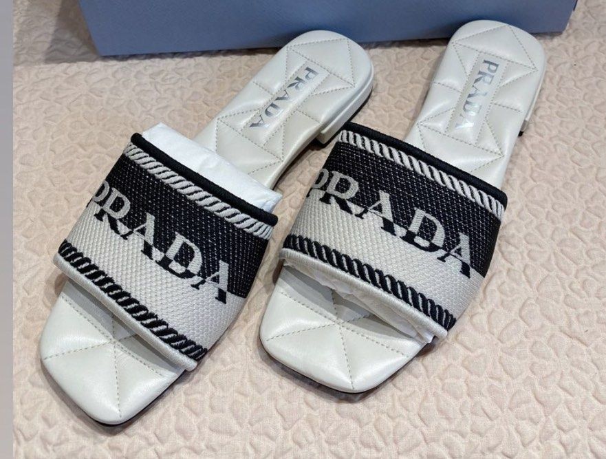 Prada Slides, Women's Fashion, Footwear, Flats & Sandals on Carousell