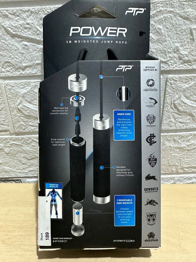 PTP Weighted Jump Rope, Sports Equipment, Exercise & Fitness, Cardio ...
