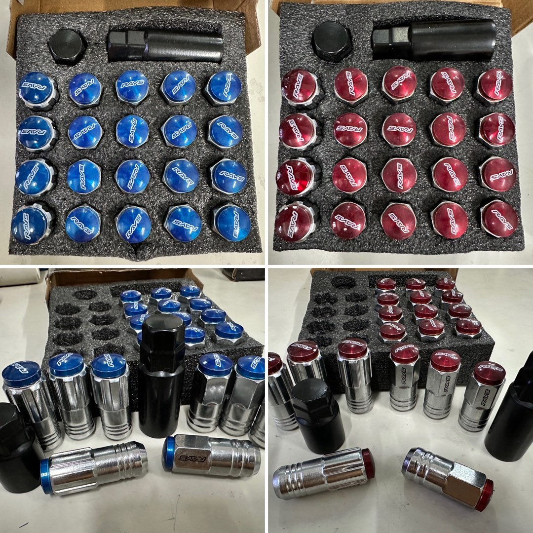 Rays Lockset lugnuts 12x1.5mm with adaptor 20pcs code N208, Car Parts ...