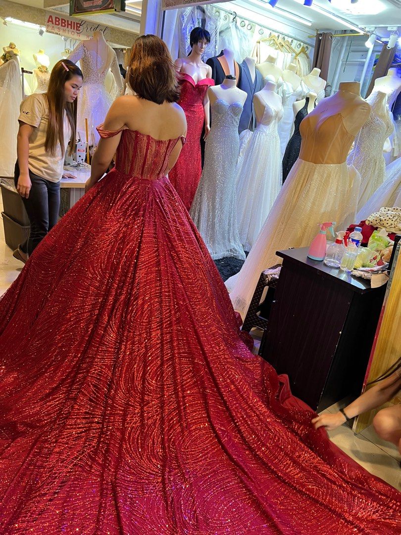 Red Corset Gown ( free petticoat) on Carousell