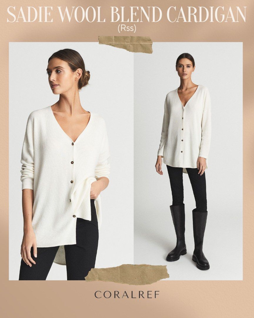 Reiss Sadie Wool Blend Cardigan, Women's Fashion, Coats, Jackets and ...