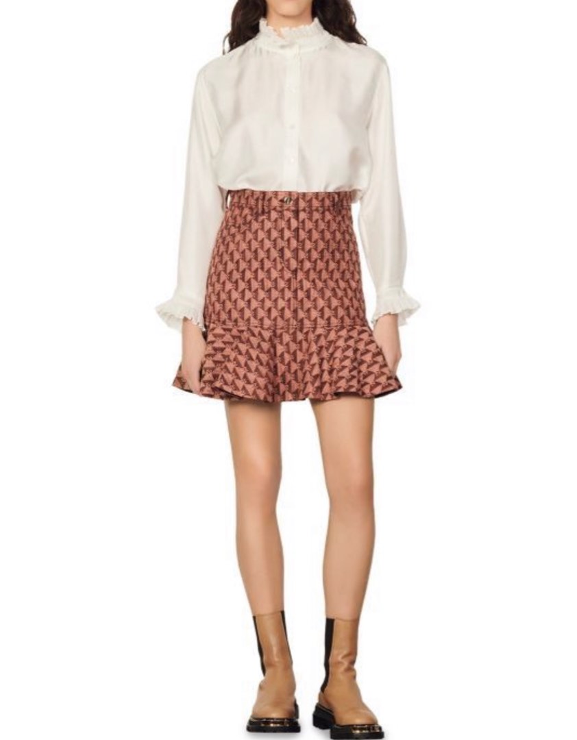 SANDRO monogram skirt on Carousell