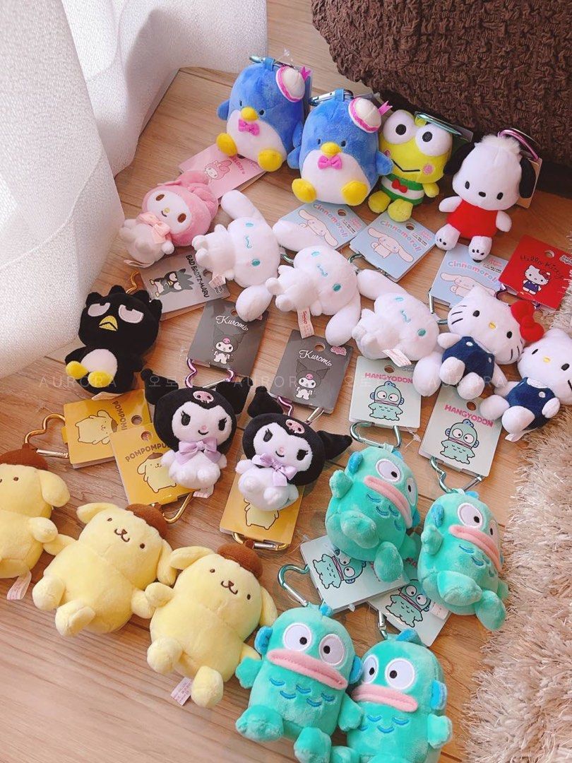 Sanrio Mascot Plush Keychain Kitty / Melody / Cinnamaroll / Kuromi /Pudding / Pochacco ...