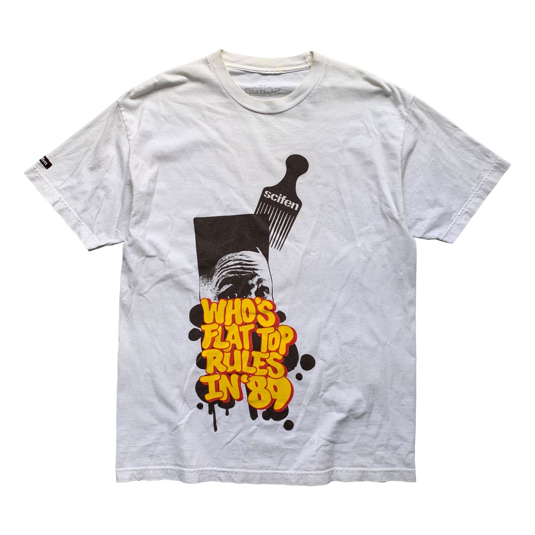 Scifen Who's Flat Top Rules in 89 Statement Tee Shirt, Men's Fashion ...