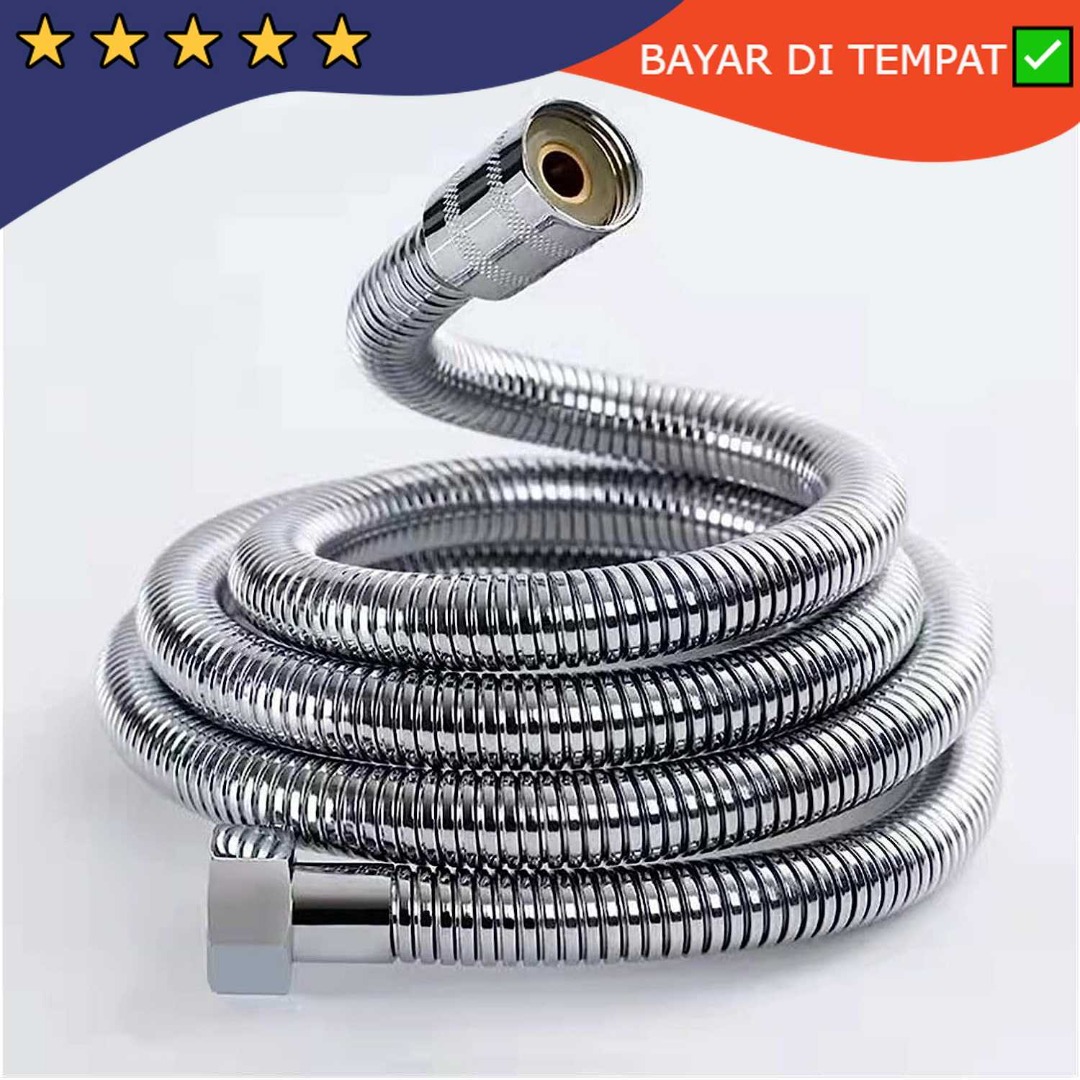 Selang Shower Flexible Hose Hot Cold Stainless Steel 200cm - Z78, Perabotan Rumah di Carousell