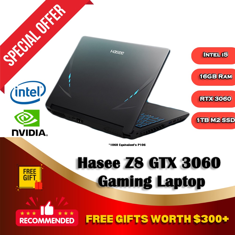 [SG] Hasee Z8 144hz Nvidia RTX 3060 Intel i5 16GB RAM 256GB SSD Win 10 ...