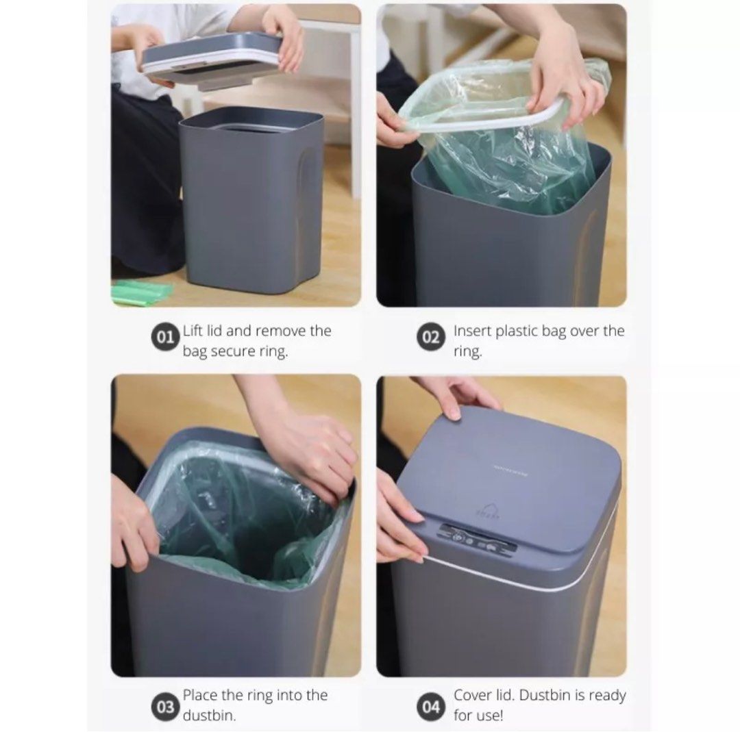 [SG Ready Stocks] Smart Sensor Dustbin Batteries Operated | 3 ways ...