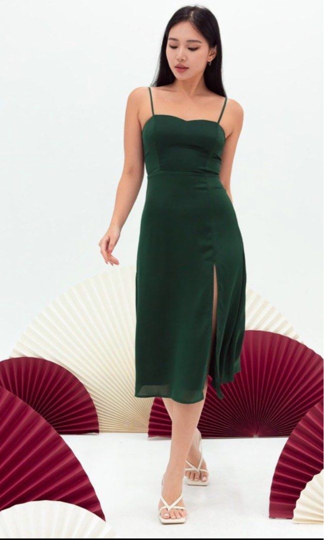 SHELDA MIDI DRESS IN FOREST, Women's Fashion, Dresses & Sets, Dresses ...