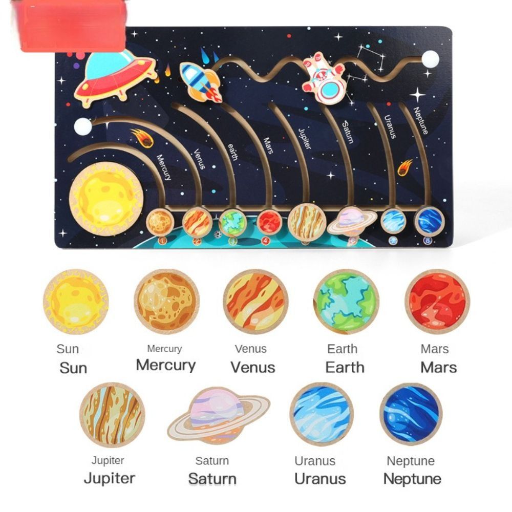 Solar System Model Board with 9 Planets Spaceship Rocket Module Early ...