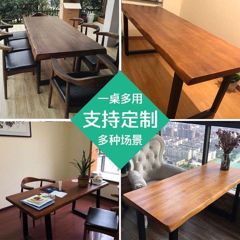 Solid Wood Dinning Table Curve Edge, Furniture & Home Living, Furniture ...