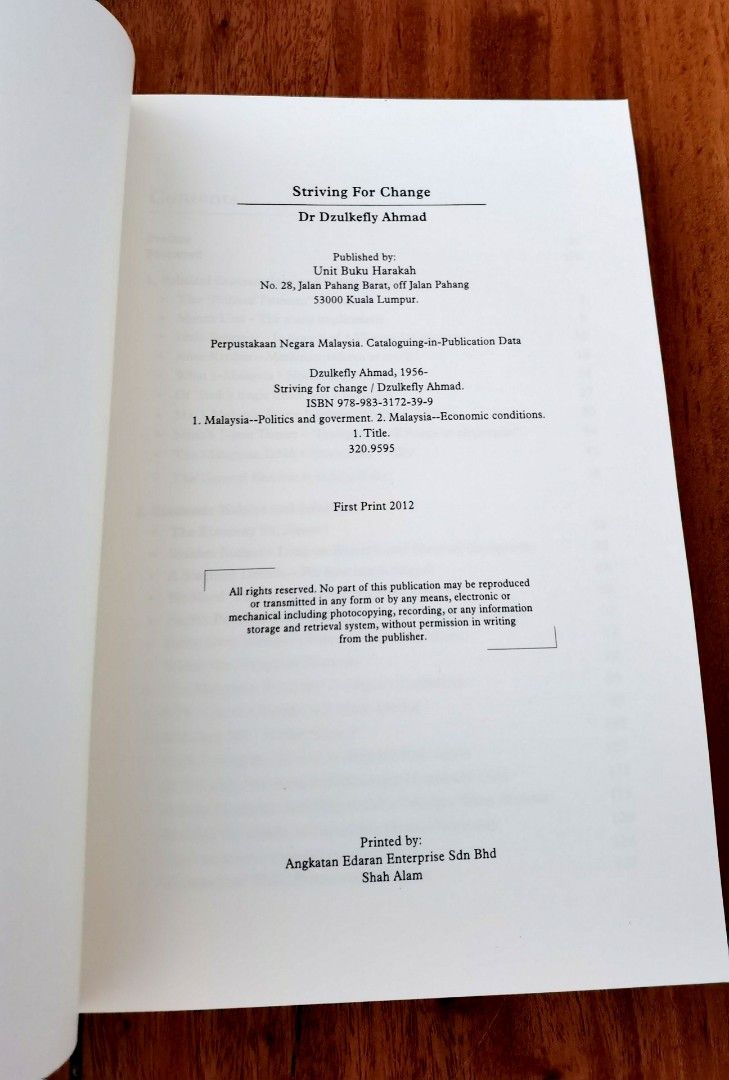 Striving For Change The Blindspot Series Book By Dr Dzulkefly Ahmad ...