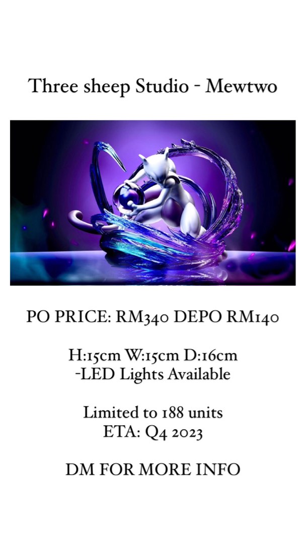 Three sheep Studio - Mewtwo, Hobbies & Toys, Toys & Games on Carousell
