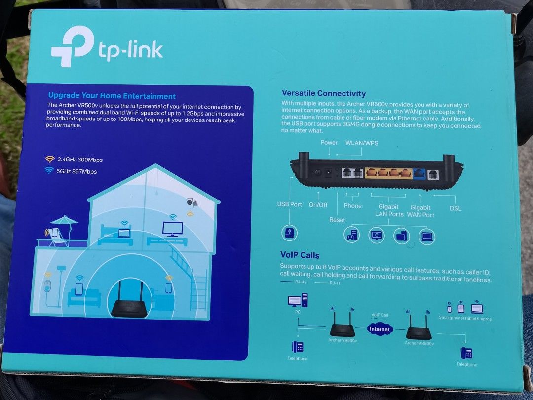Tplink archer vr500v ac1200 VDSL ADSL, Computers & Tech, Parts ...