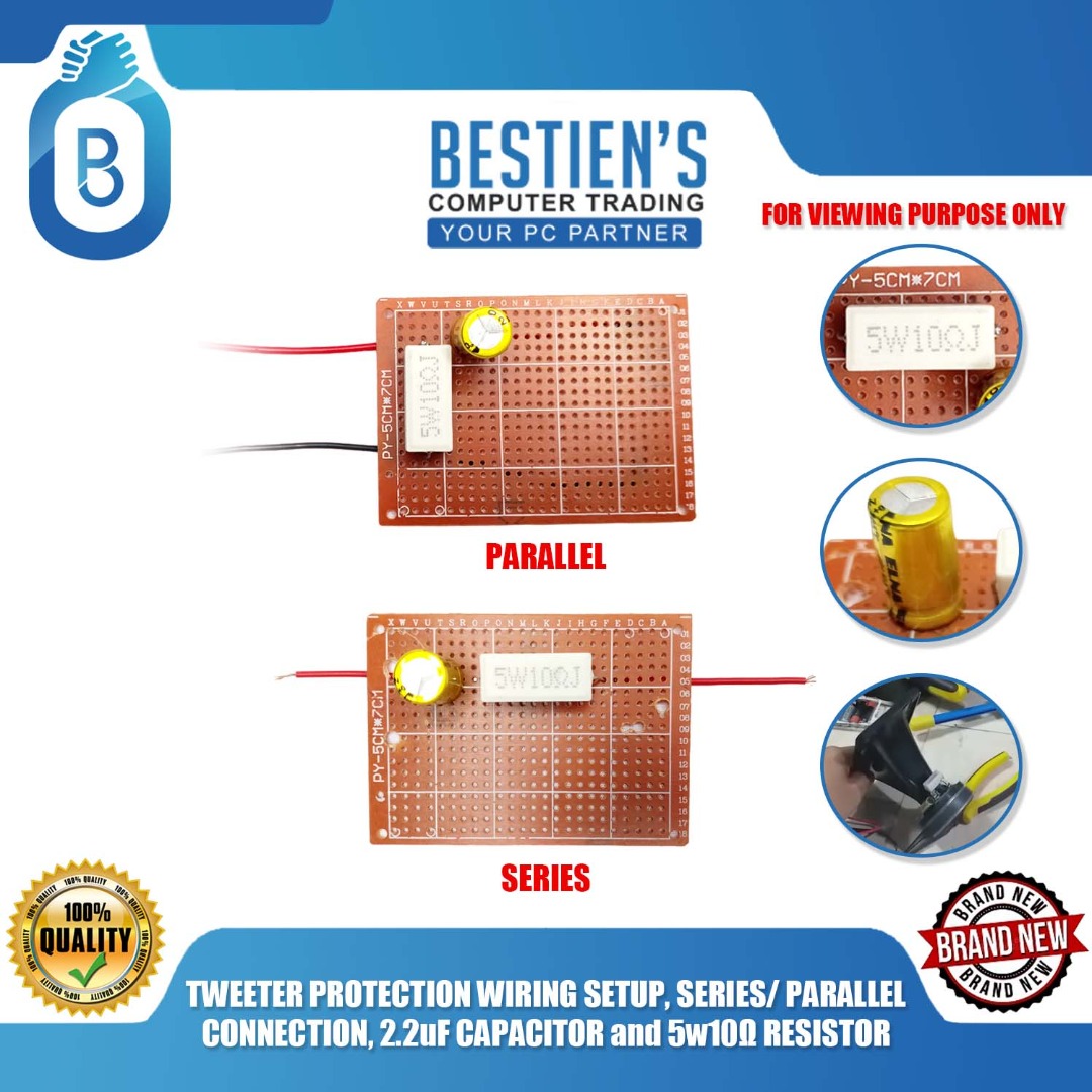 TWEETER PROTECTION WIRING SETUP, SERIES/ PARALLEL CONNECTION, 2.2uF ...