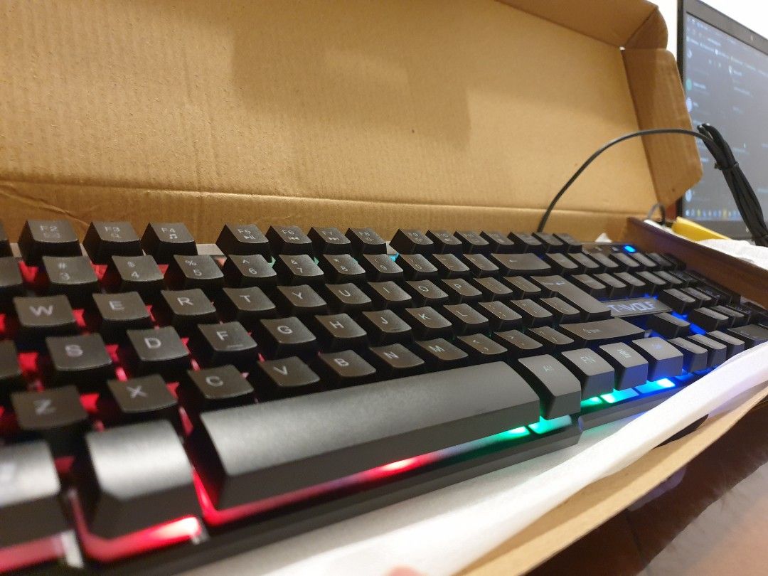 T Wolf Tf200 Rainbow Bavklit Game Keyboard And Mouse Set Computers And Tech Parts And Accessories