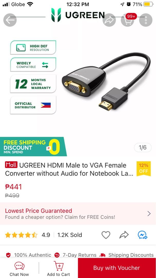 Ugreen hdmi to vga converter, Mobile Phones & Gadgets, Mobile & Gadget ...