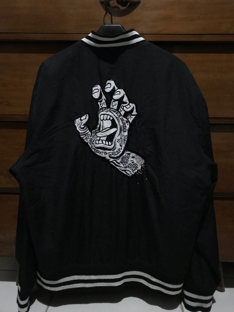 Varsity Jacket Santa Cruz, Fesyen Pria, Pakaian , Baju Luaran di Carousell