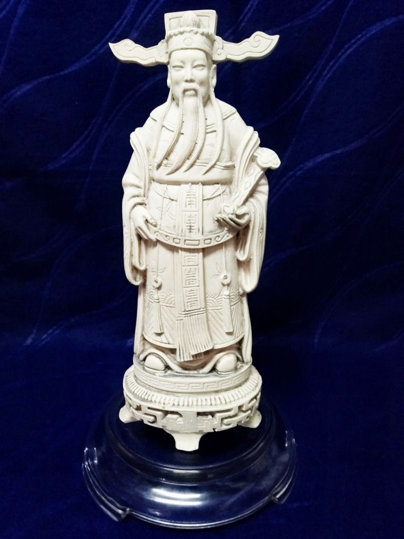 Vintage 3 Chinese Deities / Stellar Gods (Fu, Lu, Shou) Ivory Colored ...