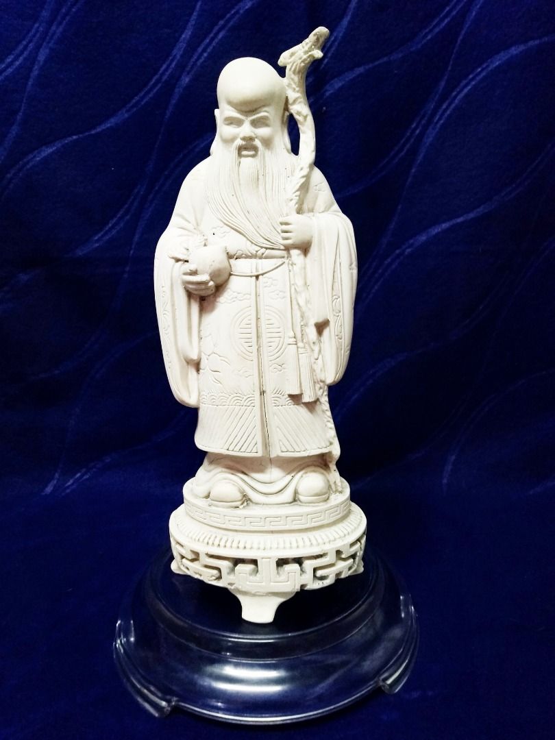 Vintage 3 Chinese Deities / Stellar Gods (Fu, Lu, Shou) Ivory Colored ...