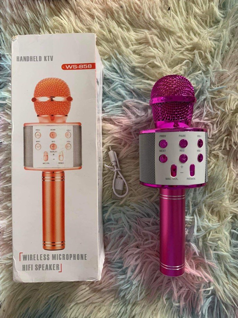 WS 858 Wireless Bluetooth Microphone KTV Karaoke Handheld Mic HIFI Speaker 300 pesos, Audio ...