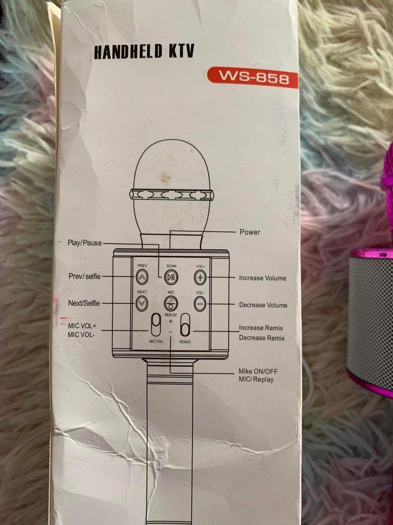 WS 858 Wireless Bluetooth Microphone KTV Karaoke Handheld Mic HIFI Speaker 300 pesos, Audio ...