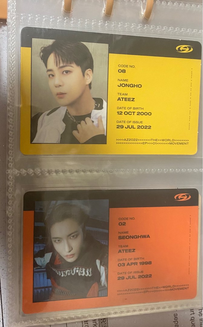 Wtt ateez id Card, Hobbies & Toys, Memorabilia & Collectibles, K-Wave ...