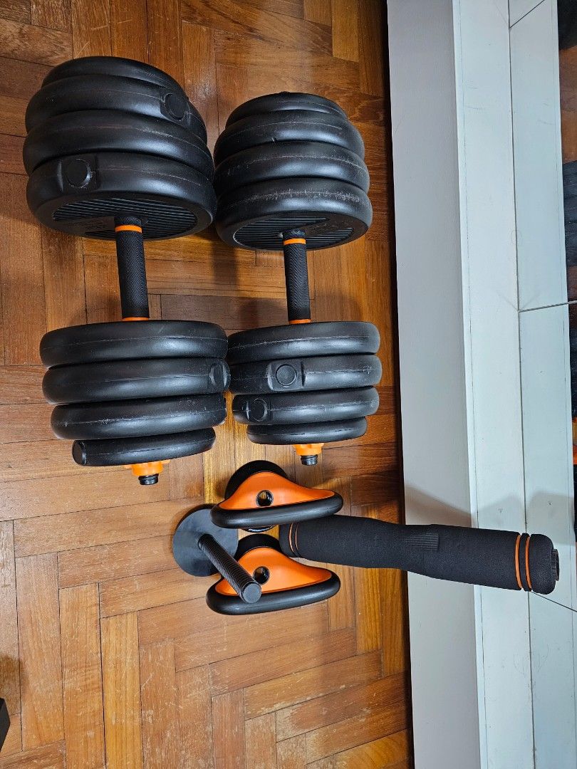 Xiao mii Fed total 40kg dumbell kettlebell set., Sports Equipment ...