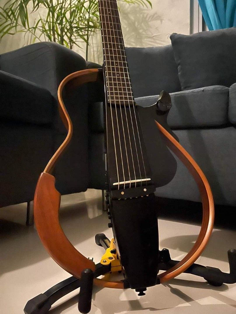 Yamaha silent guitar slg200s with free Armrest on Carousell