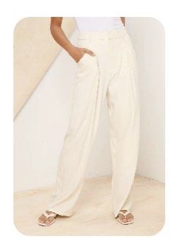 Zalia Basics Masculine Trousers in Cream, Women's Fashion, Bottoms ...