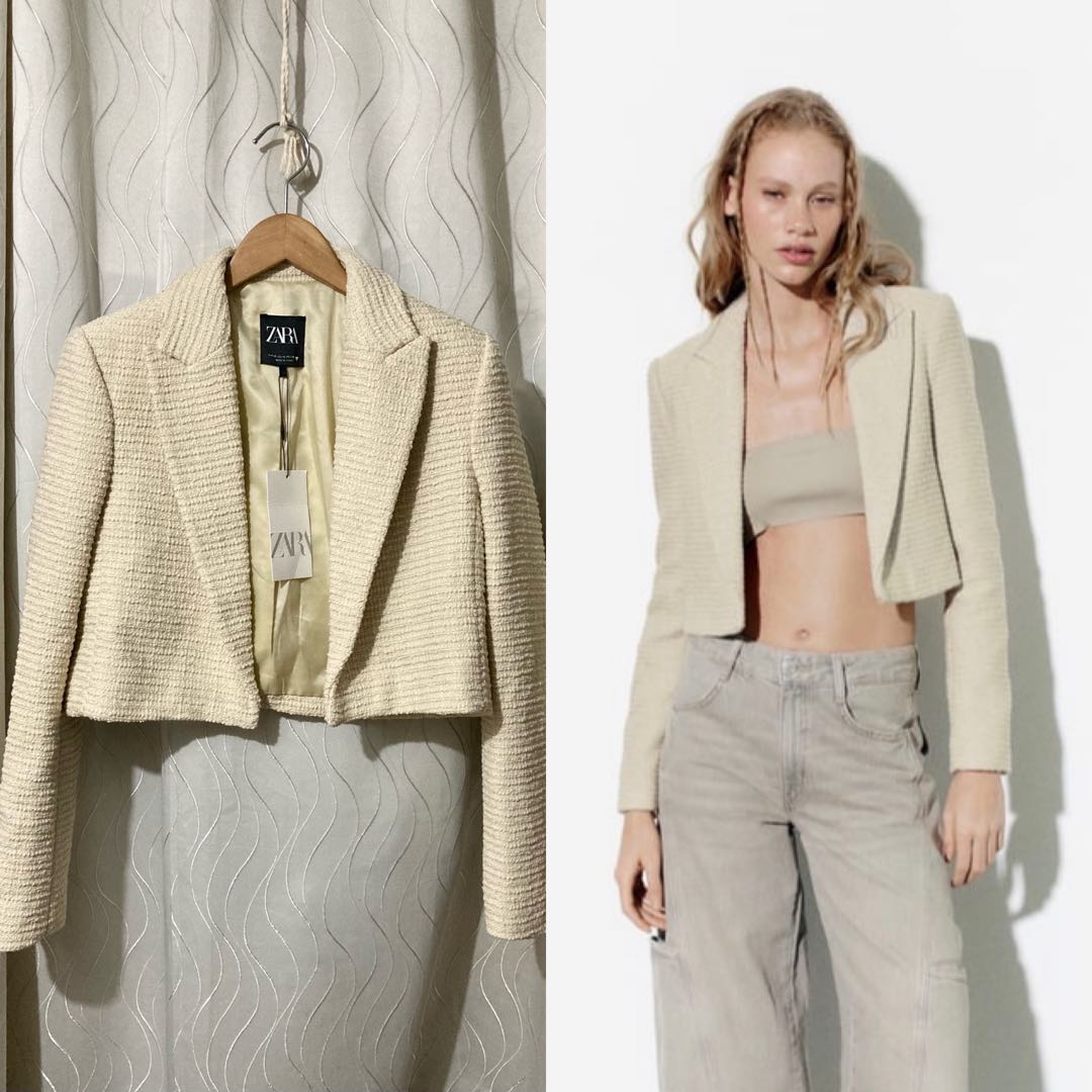 Zara Textured Blazer, Women's Fashion, Coats, Jackets and Outerwear on ...
