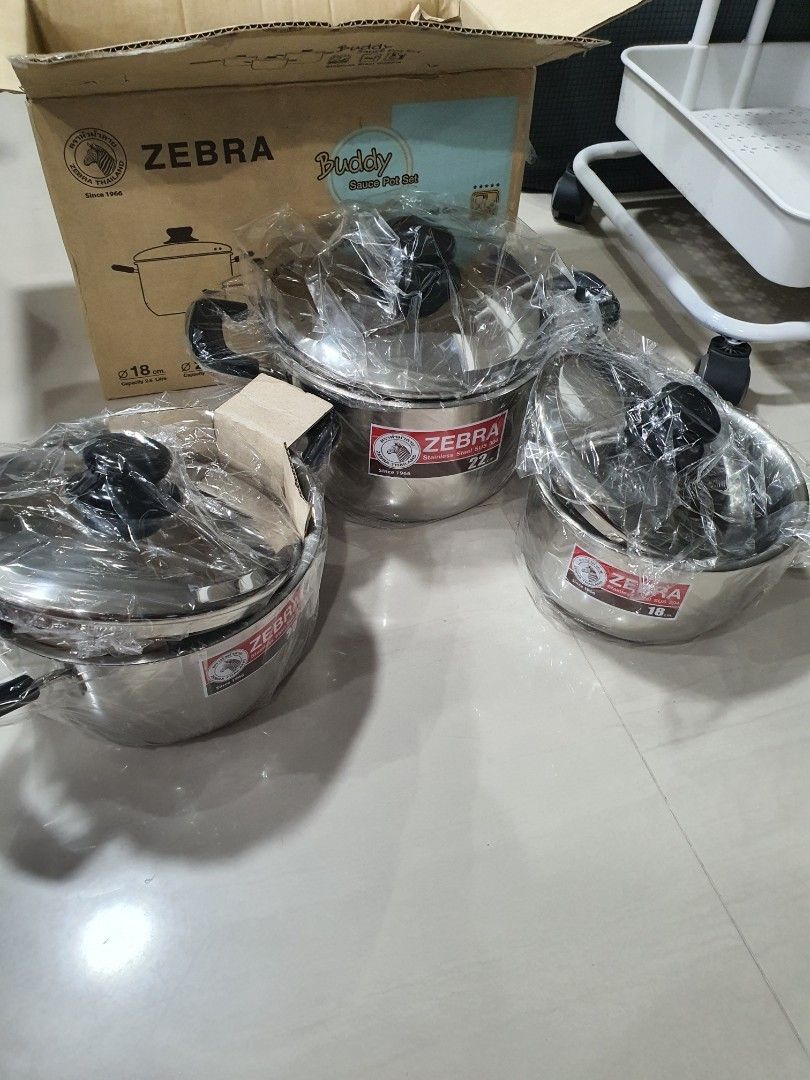Zebra Buddy Sauce Pot Set, SUS304, TV & Home Appliances, Kitchen ...