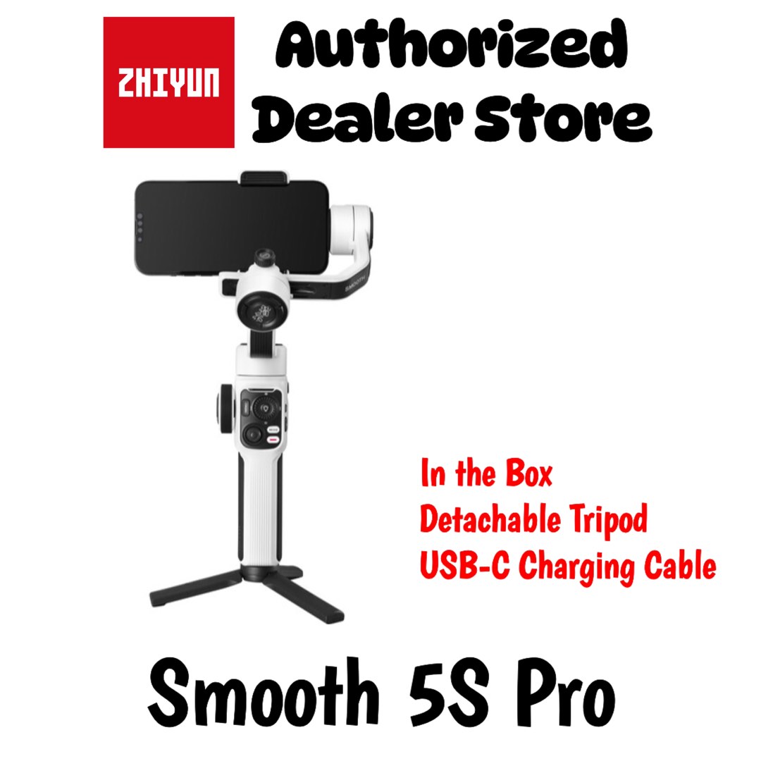 Zhiyun SMOOTH 5S Pro Smartphone Vlogging Stabilizer with 360° Rotation, Photography, Photography ...