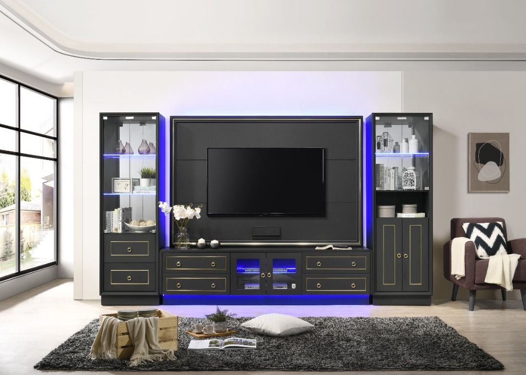 TV CONSOLE CABINETS + 7FT FEATURE WALL (FREE INSTALLATION), Furniture ...