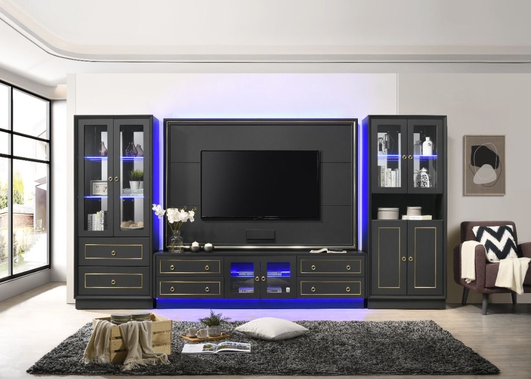 TV CONSOLE CABINETS + 7FT FEATURE WALL (FREE INSTALLATION), Furniture ...