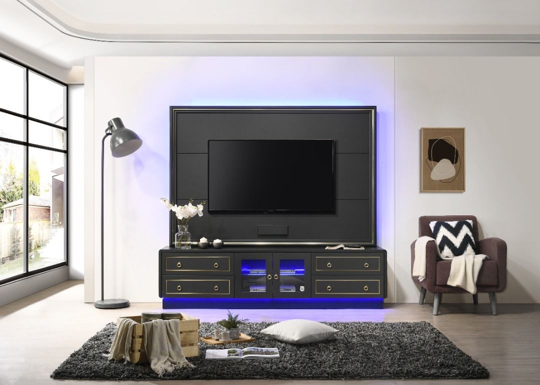 TV CONSOLE CABINETS + 7FT FEATURE WALL (FREE INSTALLATION), Furniture ...