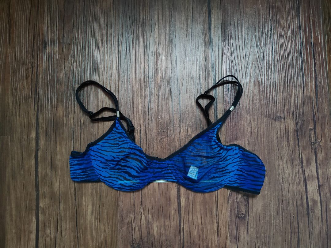 80 Turkish stretch transparent zebra blue colour design bra coli reka ...