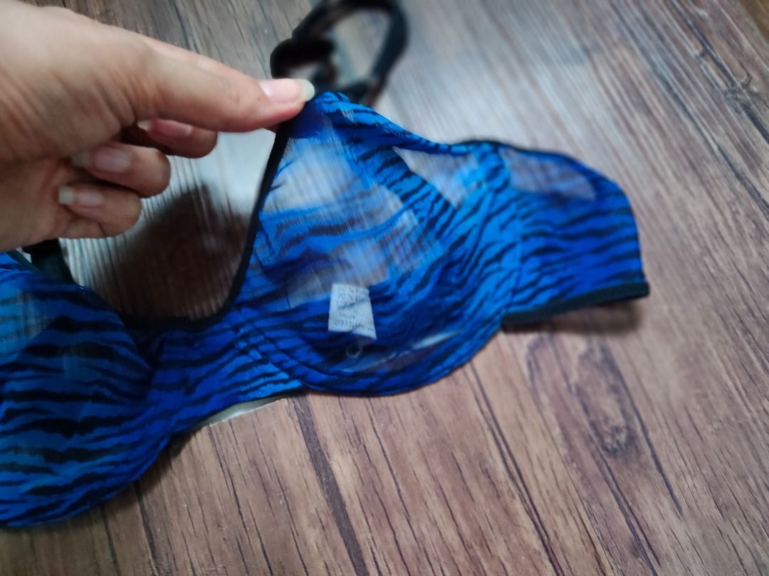 80 Turkish stretch transparent zebra blue colour design bra coli reka ...